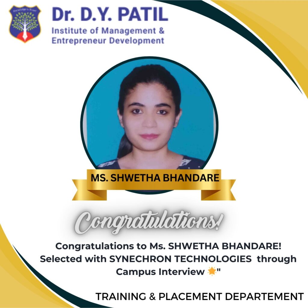 Placement Updates - Dr. D. Y. Patil Institute of Management and ...
